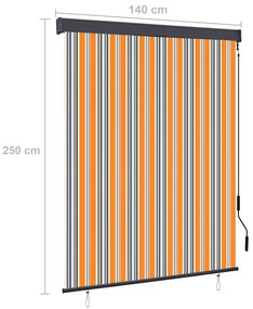 vidaXL Marketos Venkovní roleta 140 x 250 cm žlutomodrá