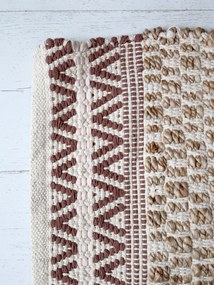 Béžový bavlněný koberec s ornamenty Rug stripes - 70*150 cm