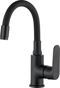 Kuchinox Dima, umyvadlová baterie s flexibilním výtokem h-280, černá matná, LAV-BQD_721D
