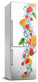 Wallmuralia Nálepka na ledničku samolepící Ovoce a led 60x180 cm