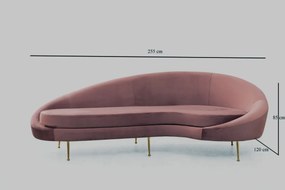 Designová 3-místná sedačka Zeena 255 cm tmavěrůžová - pravá