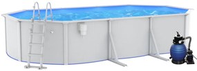 vidaXL Bazén s pískovým filtračním čerpadlem a žebříkem 610x360x120 cm