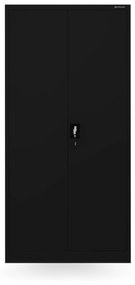 Víceúčelová skříň DAWID, 900 x 1850 x 450 mm, All Black: černá