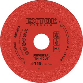 Diamantový řezný kotouč extra tenký 115 × 22,2 × 1,2 mm EXTOL PREMIUM 8803072
