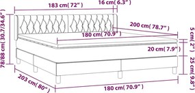 Box spring postel s matrací černá 180x200 cm textil 3129971
