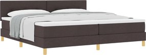 Postel s boxspringem s čelo Tmavě hnědá 200 x 200 cm textil 3338947