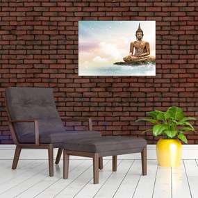 Skleněný obraz - Buddha dohlížející na zemi (70x50 cm)
