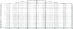 Klenuté gabionové koše 3 ks 400x30x140/160cm pozinkované železo 3145853