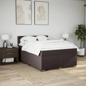 Box spring postel s matrací tmavě hnědá 140x200 cm textil 3288207