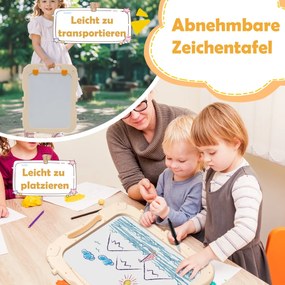 Costway Dětská oboustranná tabule s tabulí a tabuli Výškově nastavitelná dětská