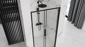Jednokřídlé posuvné sprchové dveře REA RAPID SLIDE pro instalaci do niky 120 cm, černé