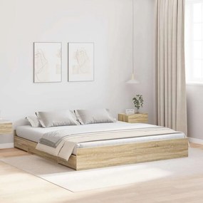 Rám postele s úložným prostorem s čelo Sonoma dub 200 x 200 cm 3335263
