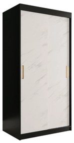 Šatní skříň MARMUR T Abika 100/200/62 barevné provedení: černý mat-bílý mat