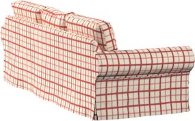 Potah na pohovku IKEA Ektorp 3-místná rozkládací, NOVÝ MODEL 2013 barva červená látka vzorované