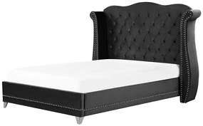 Sametová postel 160 x 200 cm černá AYETTE Beliani