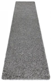 Koberec Běhoun jednobarevný SOFFI shaggy 5cm šedý Rozměr: 60x100 cm