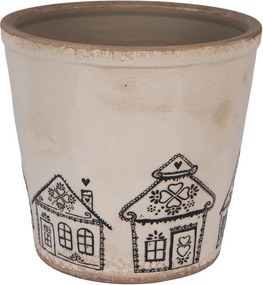 Květináč s perníkovými chaloupkami Gingerbread Bliss XL - Ø 21*20 cm