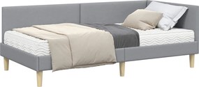 Rohový rám postele s matrací Jiný 2 ks Světle šedá textil 3393741