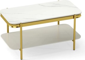 Costway Obdélníkový konferenční stolek Moderní pohovka Accent Table White