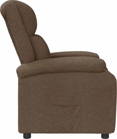 Polohovací křeslo hnědé textil 340183