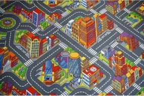 Dětský koberec BIG CITY šedý