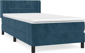 Box spring postel s matrací tmavě modrá 100x200 cm samet 3130947
