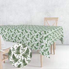 Ervi bavlněný ubrus na stůl čtvercový - zelené kapradí