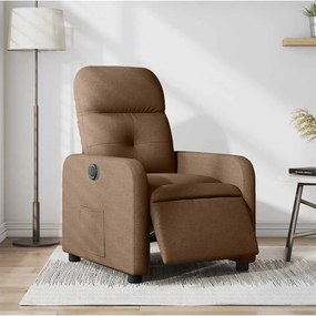 Elektrické polohovací křeslo hnědé textil 3206781