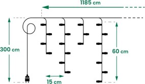 Venkovní LED světýlka s rampouchy 400 LED vícebarevné