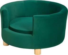 PawHut pelíšek pro psy Elegantní pohovka pro psy s měkkým potahem a dřevěnými nohami, 65x64x37cm| Aosom