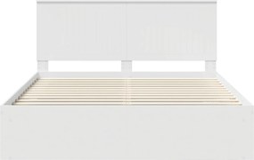 Rám postele s čelo Bílá 160 x 200 cm Masivní borové dřevo 3410983