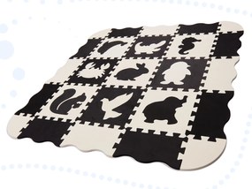 Creative Corner Pěnové puzzle podložka / ohrádka pro děti 25 kusů černá a bílá