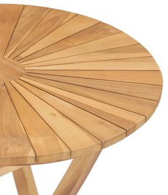 Skládací zahradní stolek Ø 60 cm masivní teakové dřevo - Default Title