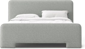 Světle šedá čalouněná dvoulůžková postel s roštem 140x200 cm Eda – Micadoni