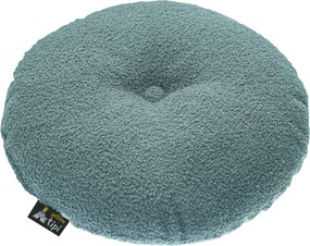 Sametový polštář s knoflíkem barva modrá látka pletený vzor