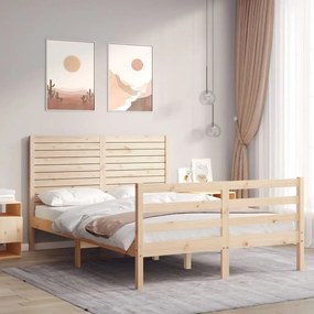 Rám postele s čelem 140 x 190 cm masivní dřevo,  3195006