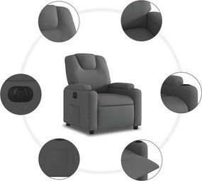 Elektrické polohovací křeslo tmavě šedé textil 3204345
