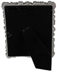 Stříbrný fotorámeček s aplikací květů ibišku – pro fotografii o velikosti 13x18 cm