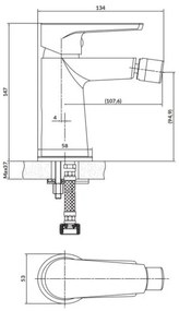 Cersanit S951-351 - Bidetová baterie MODUO lesklý chrom
