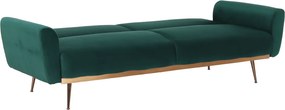 Rozkládací pohovka, smaragdová Velvet látka, FASTA