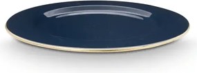 Pip Studio Berry Blues kovový talíř Ø 32cm, tmavě modrý (Velký kovový talíř )