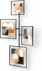 Leskle černý kovový/skleněný rámeček na zeď 57x99 cm Flute – Umbra