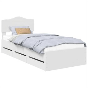 Rám postele se zásuvkou Bílá 100 x 200 cm Inženýrské dřevo 3413033