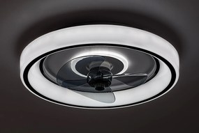 Rabalux Černé stropní LED svítidlo s ventilátorem Horacio 470mm 67W CCT s DO 71009