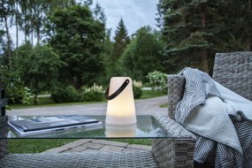 STAR TRADING Přenosná svítící LED lucerna Outdoor 20 cm, bílá barva, plast