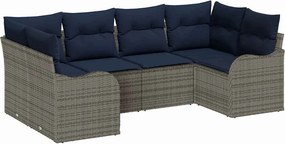 Set pohovek 6 ks Šedá [Syntetika]: Poly Ratan 3345845