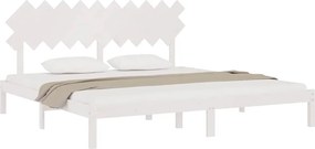 Rám postele bílý 200 x 200 cm masivní dřevo 3104889