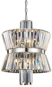 Lustr Aurelia, 1x křišťálové/chromové kovové stínítko, (fi 42cm), ch
