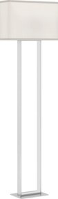 HOMCOM Moderní stojací lampa, 3 režimy, nožní spínač, nastavitelná jasnost, vzhled lnu, bílá