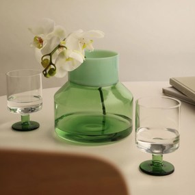 DESIGN LETTERS Skleničky Generous 250 ml - set 2 ks, zelená barva, čirá barva, sklo